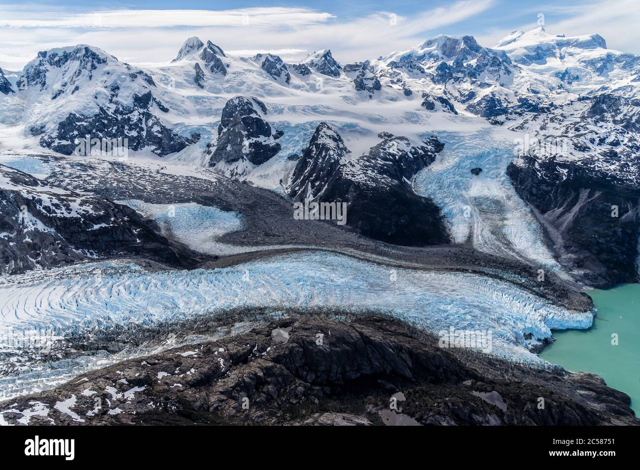Northern Patagonian Ice Field, Aerial view, Laguna San Rafael National ...