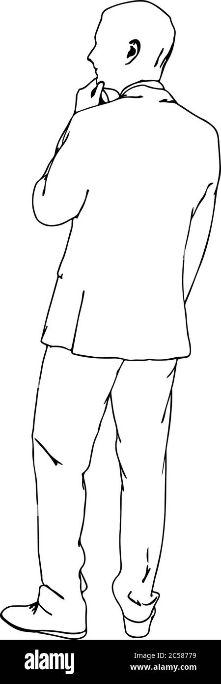 sketch standing men vector Stock Vector Image & Art - Alamy