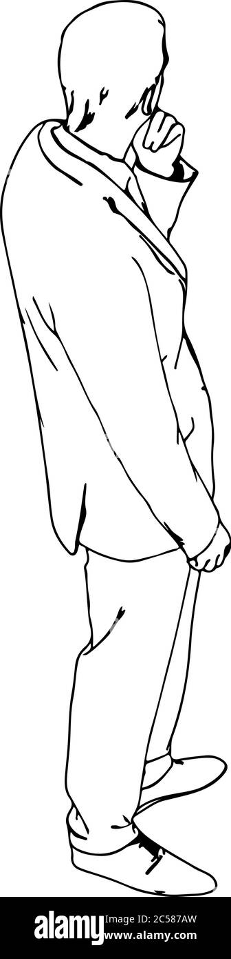 sketch standing men vector Stock Vector Image & Art - Alamy