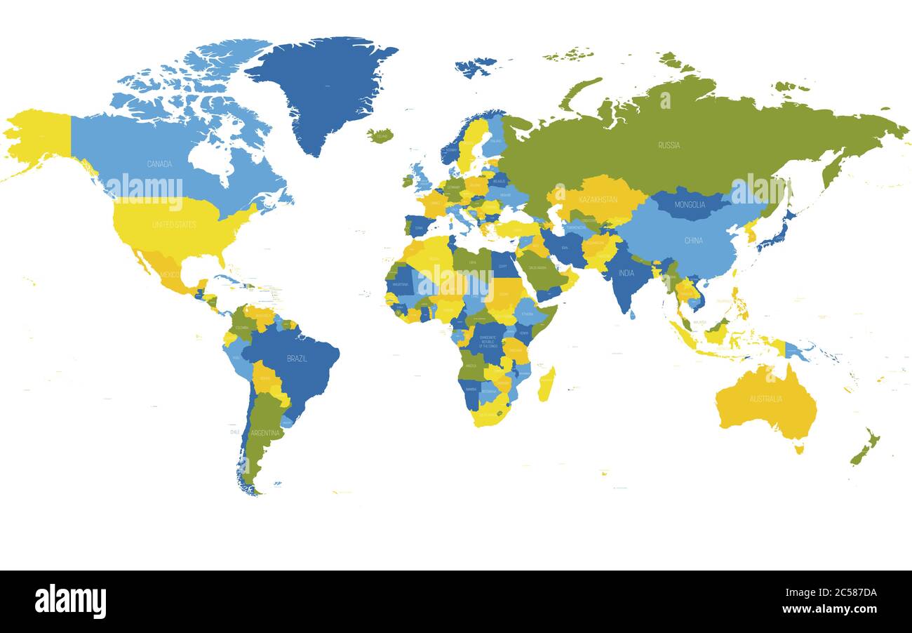 World map. High detailed political map of World with country names ...