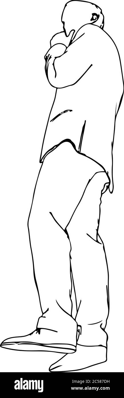 sketch standing men vector Stock Vector Image & Art - Alamy