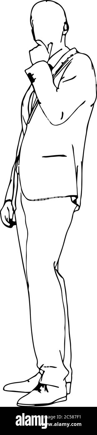 sketch standing men vector Stock Vector Image & Art - Alamy