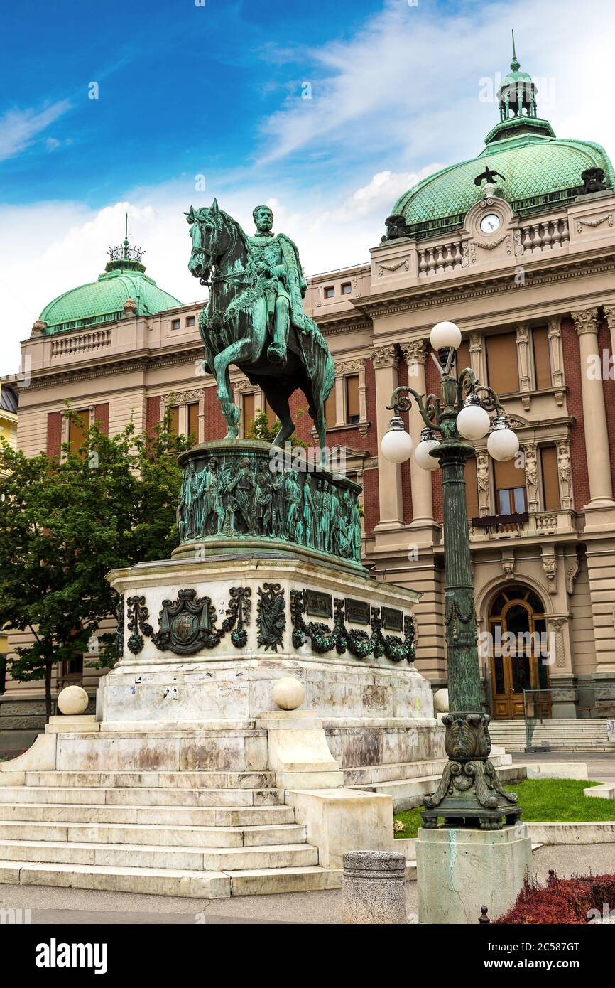 Statue of prince Michael at Square of the Republic in Belgrade, Serbia ...