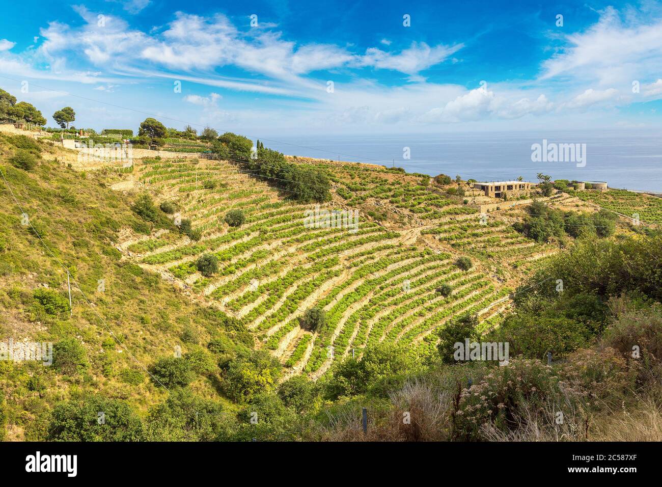 Azure coast in a beautiful summer day, Italy Stock Photo - Alamy