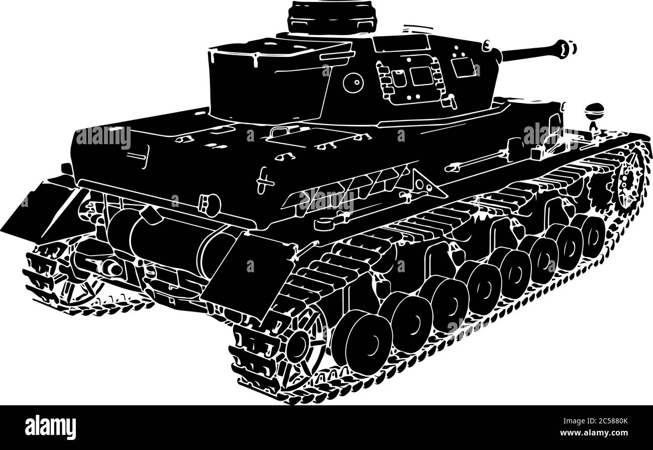 silhouette military equipment tank vector Stock Vector Image & Art - Alamy