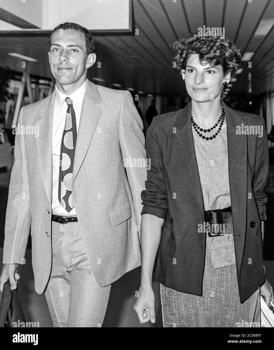 British athlete Steve Ovett and wife Rachel leaving London's Heathrow ...