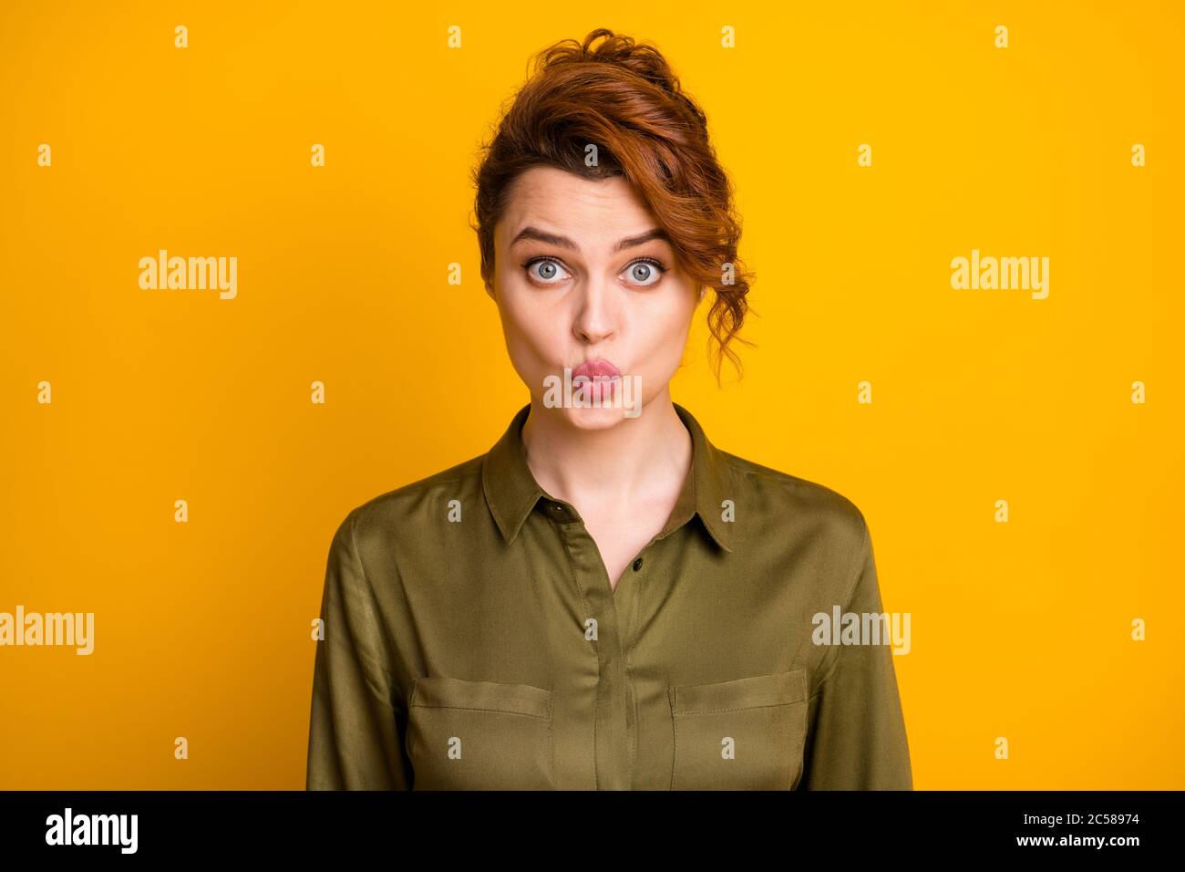 Close Up Portrait Of Her She Nice Attractive Lovely Pretty Cute Girlish