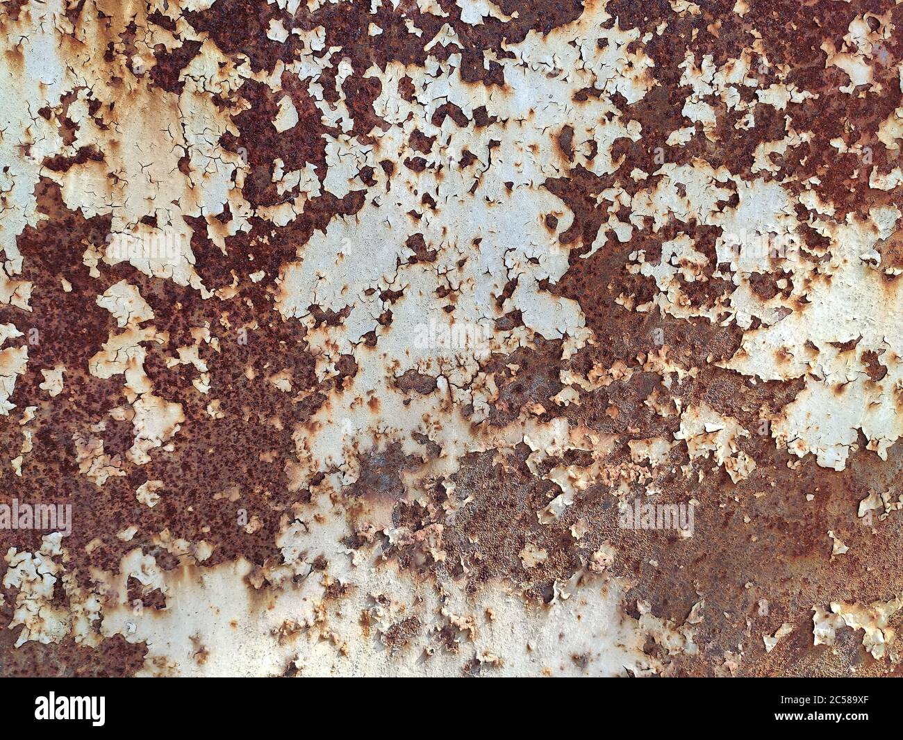 Rusty metal panel with cracked paint, corroded grunge metal background ...
