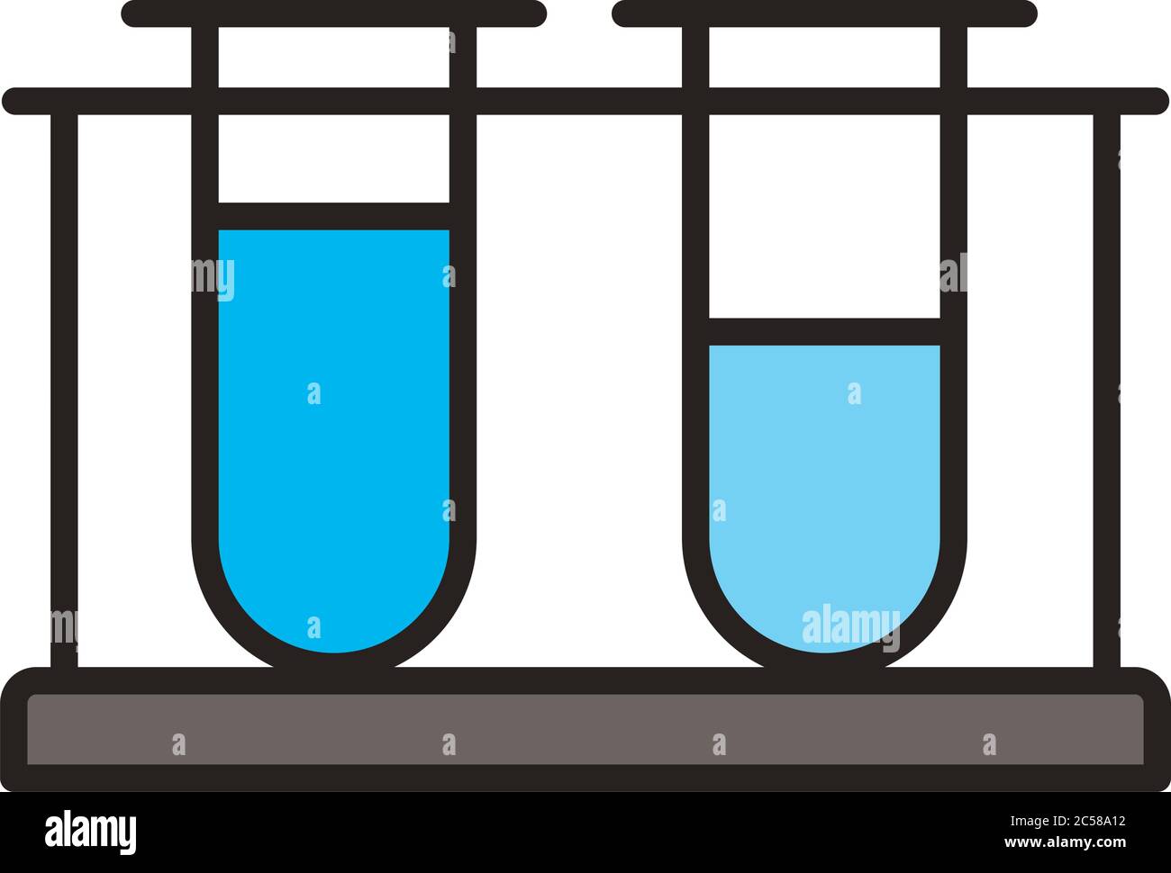medical tubes test laboratory line and fill icon vector illustration ...