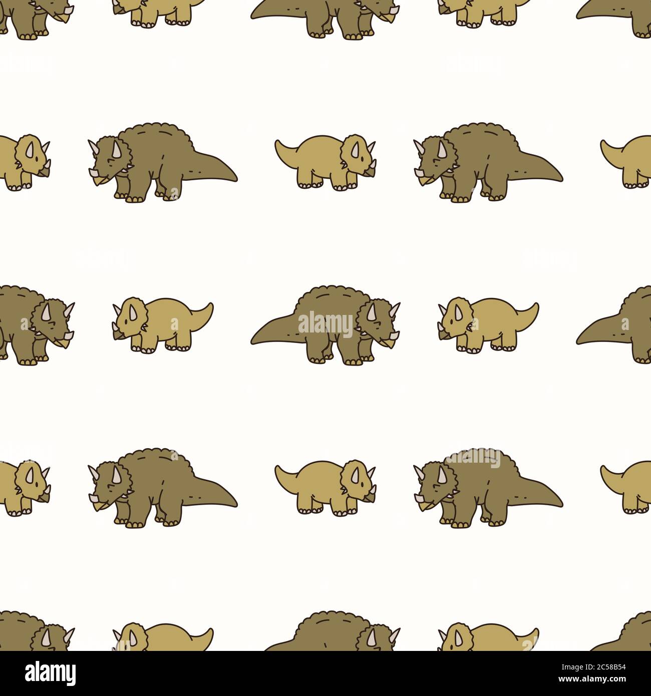 Seamless background two Triceratops dinosaur gender neutral baby ...