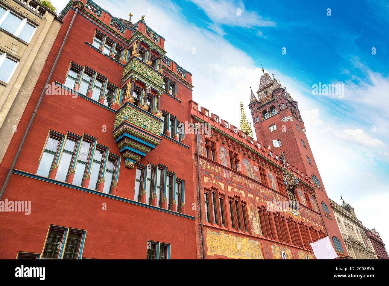 Town hall of Basel in a beautiful summer day, Switzerland Stock Photo ...
