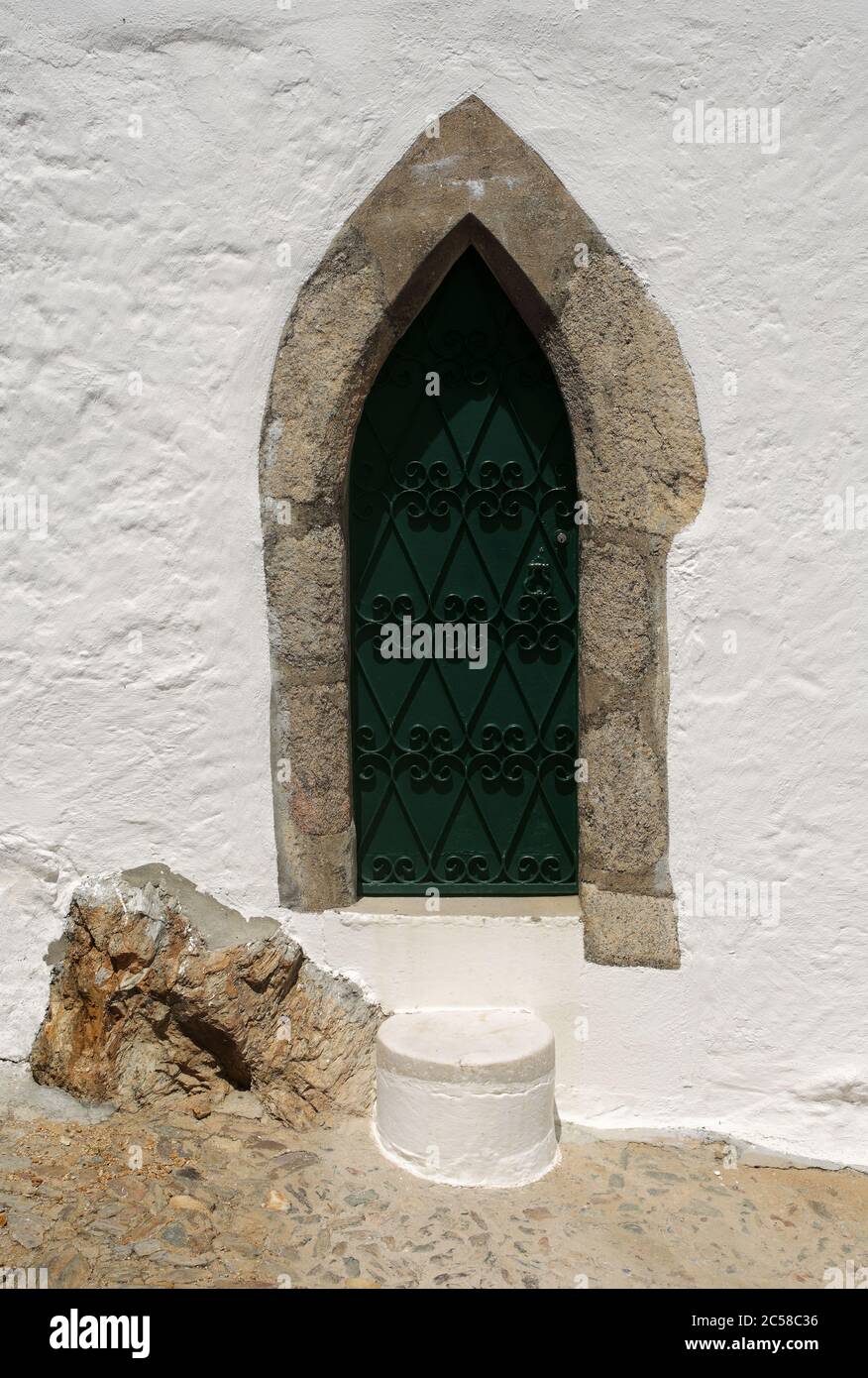 Portugal, Alentejo, Evora. The historical medieval hilltop castle of ...