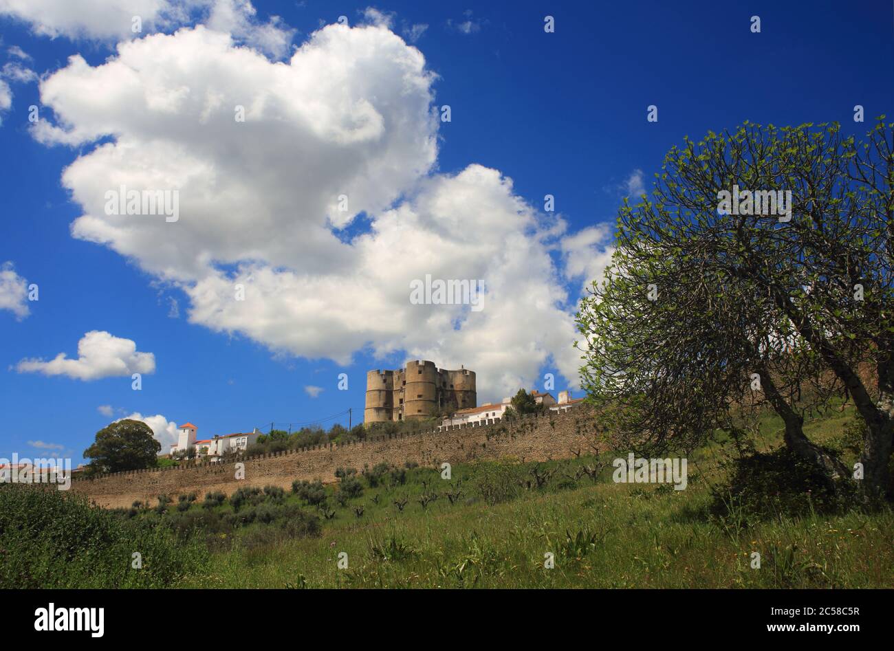 Portugal, Alentejo, Evora. Panoramic view of the historical medieval ...