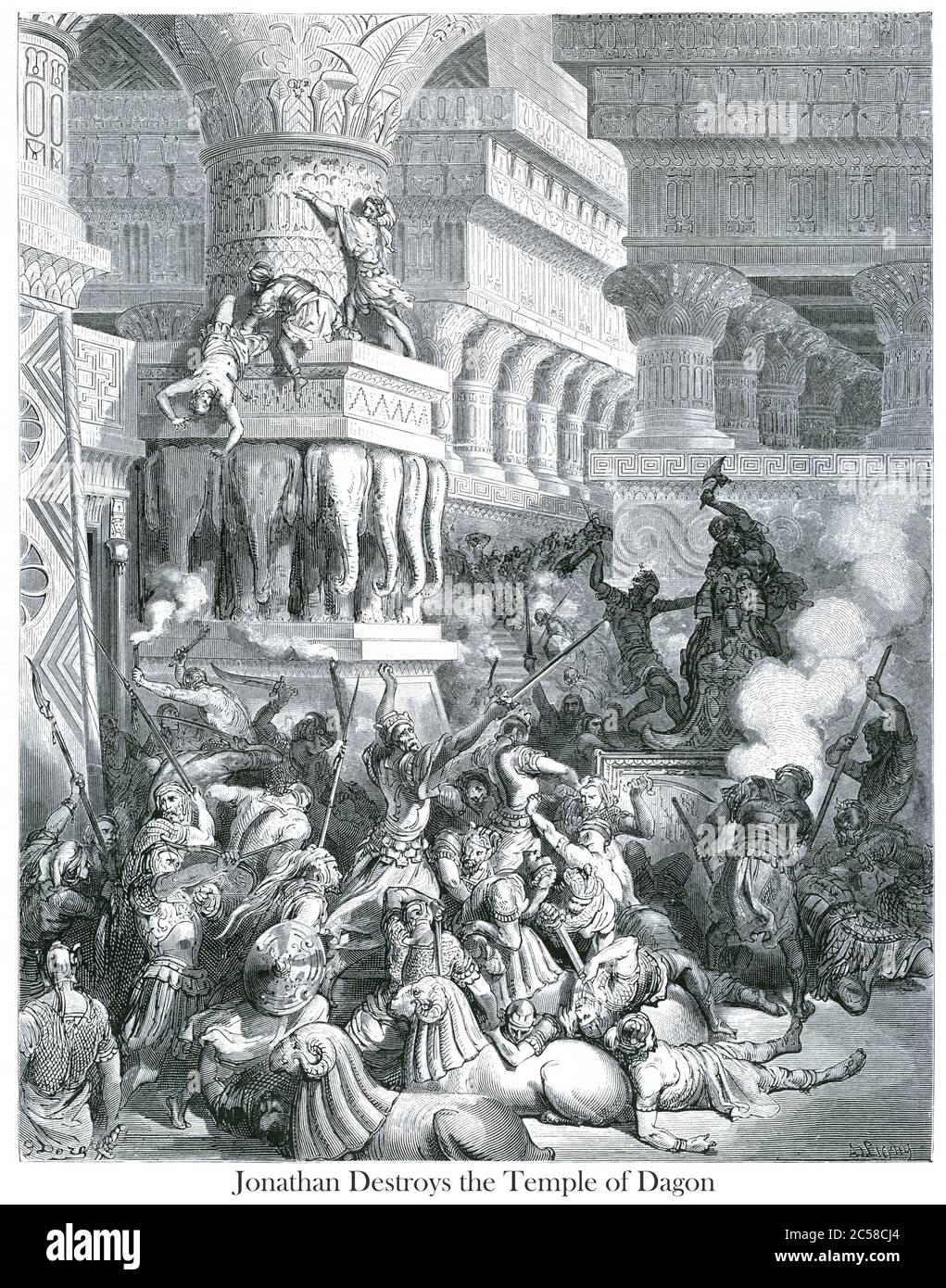 Jonathan Destroys the Temple of Dagon [I Maccabees 10:84 ] From the ...