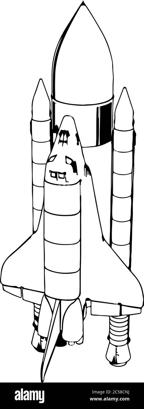 sketch of spacecraft vector Stock Vector Image & Art - Alamy