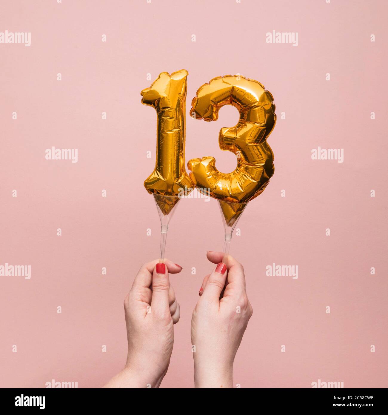 Number 13 gold celebration hi-res stock photography and images - Alamy