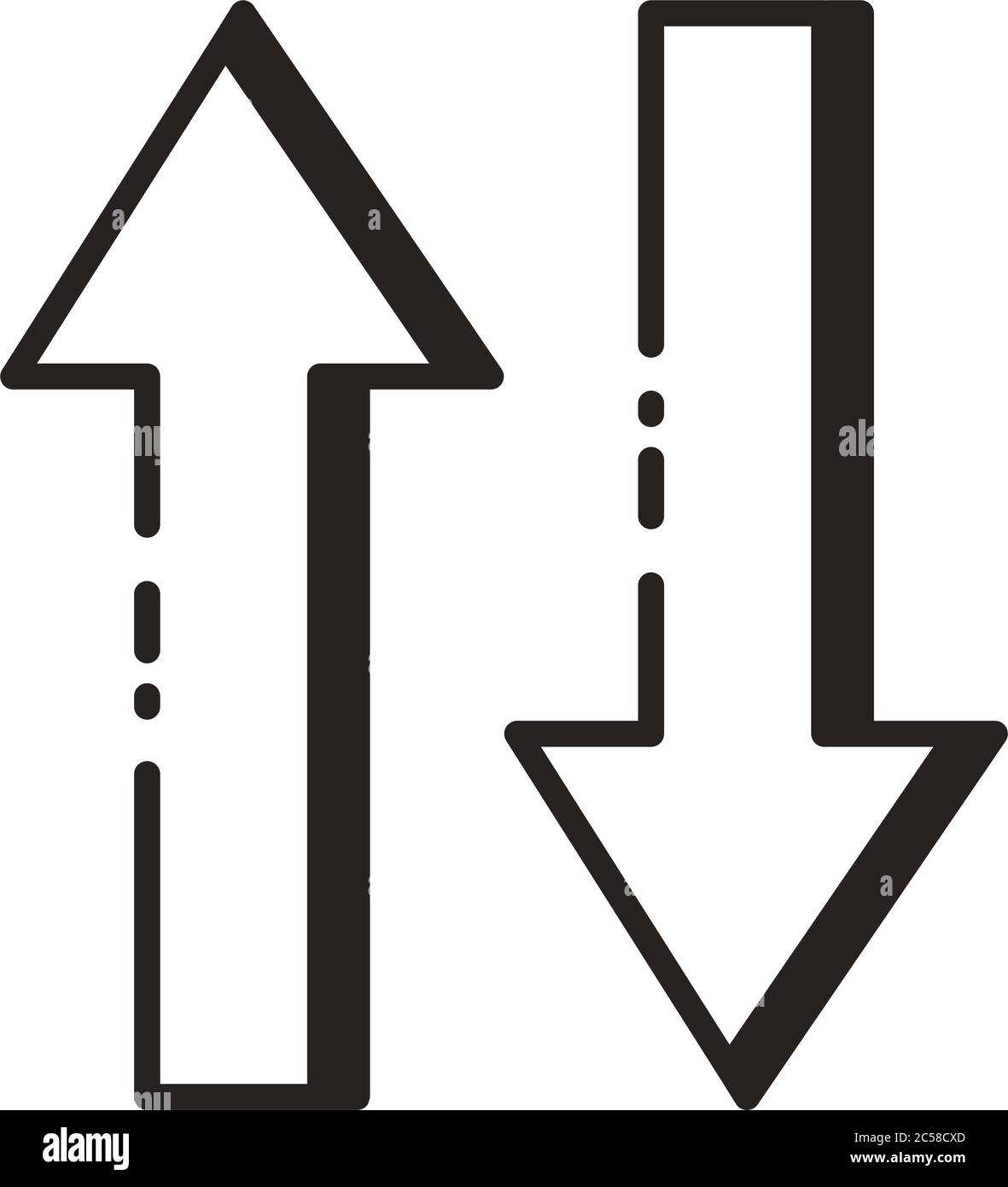 arrows up and down direction line style icon vector illustration design ...