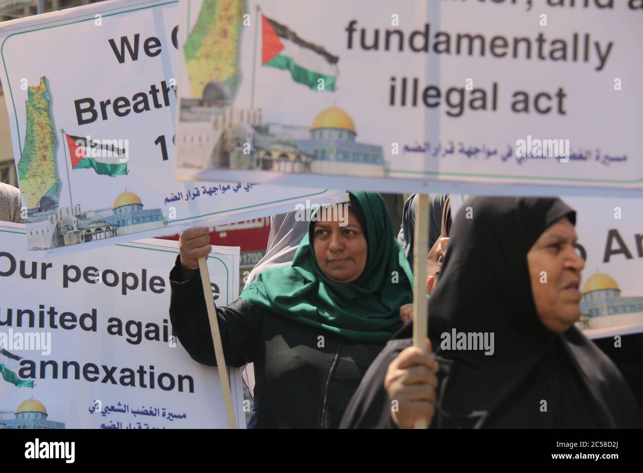 Gaza City The Gaza Strip Palestine 1st July 2020 Palestinians Take