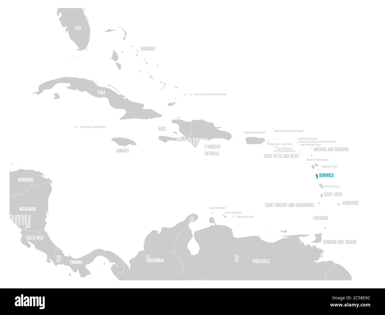 Map of caribean island hi-res stock photography and images - Alamy
