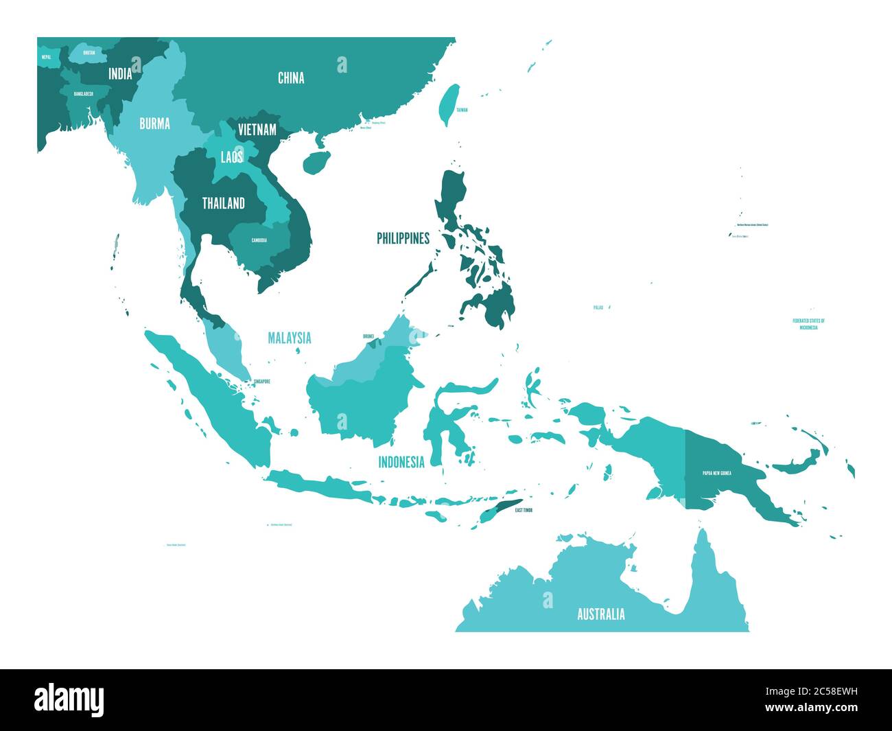 Southeast asia map vector hi-res stock photography and images - Alamy