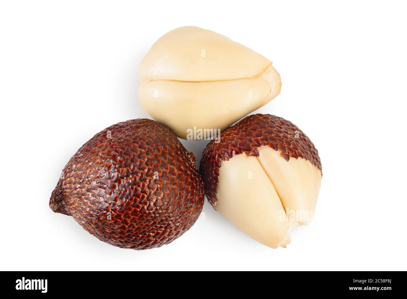 Salak snake fruit isolated on white background with clipping path and ...