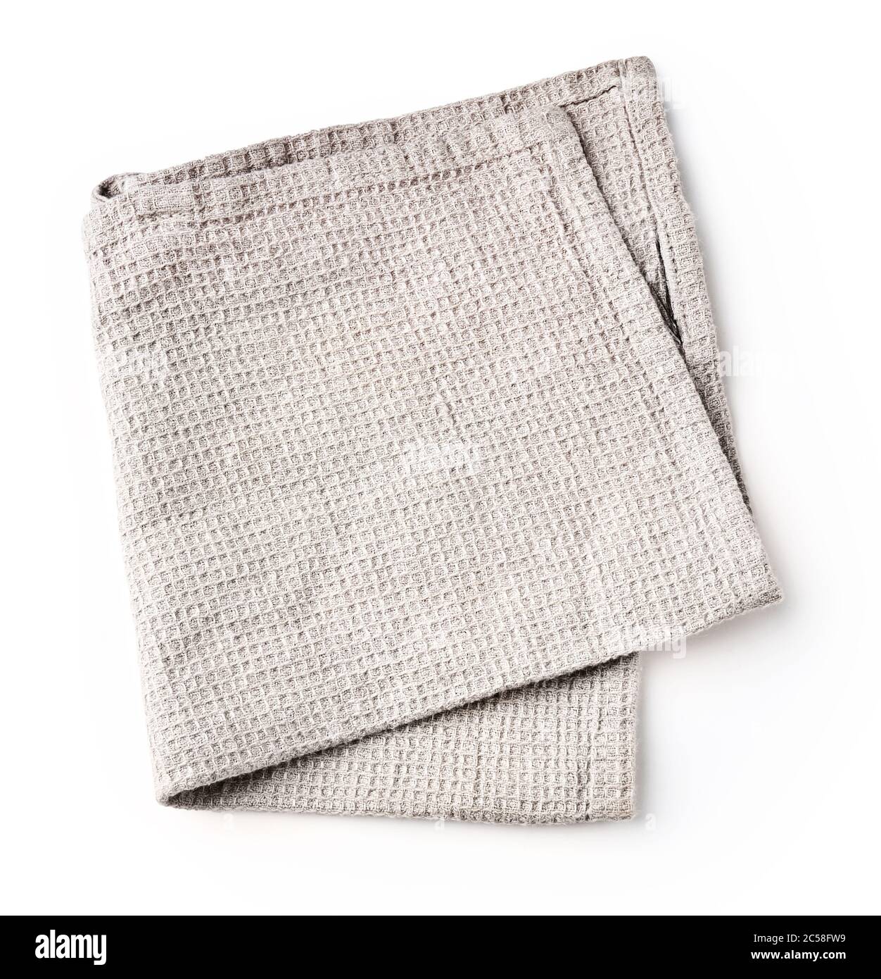 Kitchen grey folded table cloth isolated on white background Stock ...