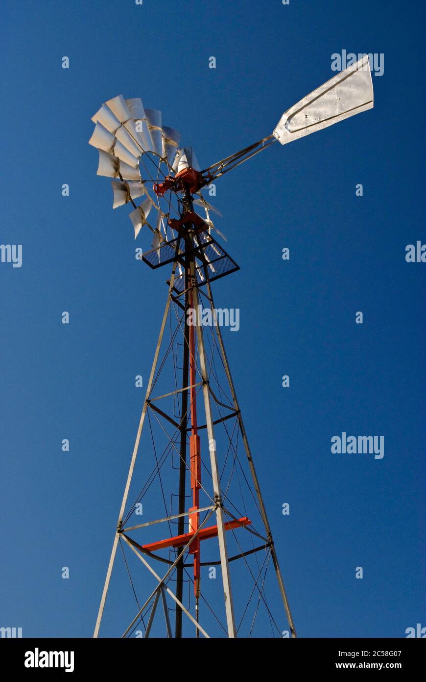 Windmill at Chihuahuan Desert in Big Bend Ranch State Park area, Texas ...