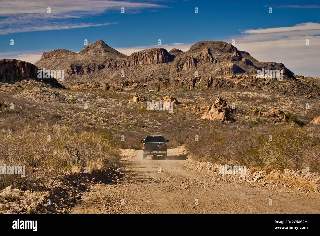 Agua Adentro Mountain from Sauceda Road at Chihuahuan Desert in Big ...