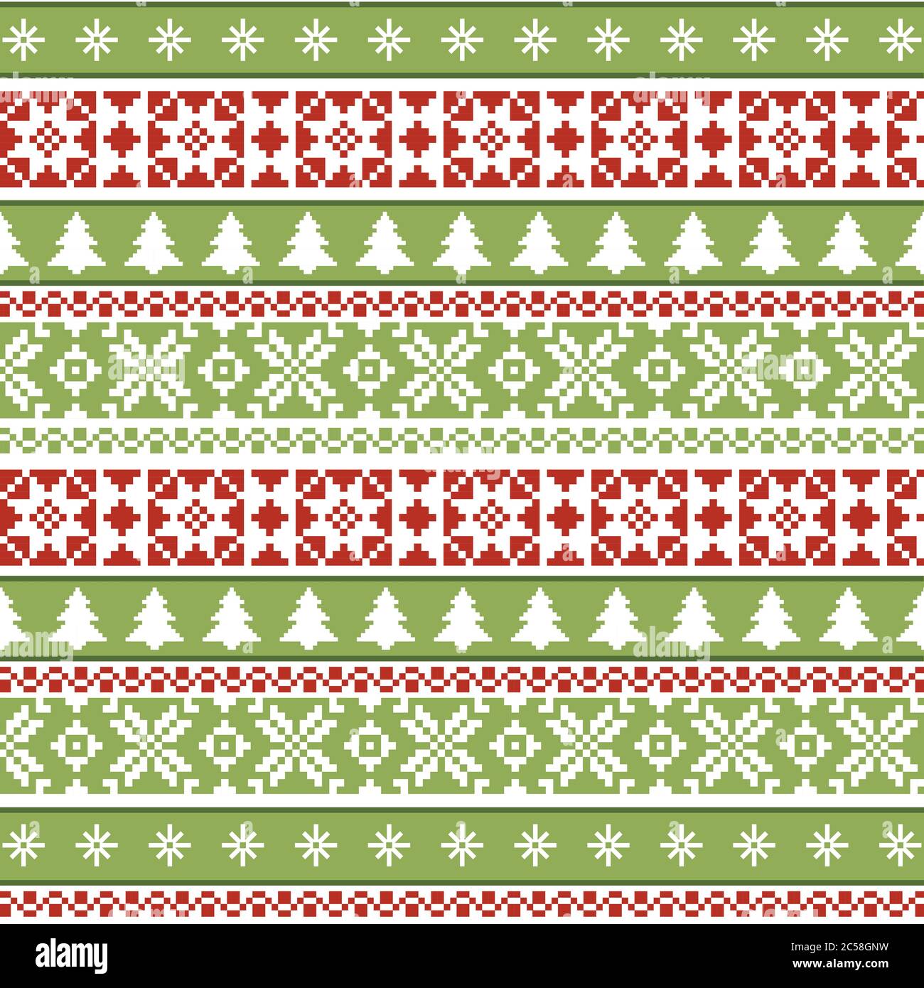 Christmas pattern with geometric ornament. Bright Christmas wrapping ...