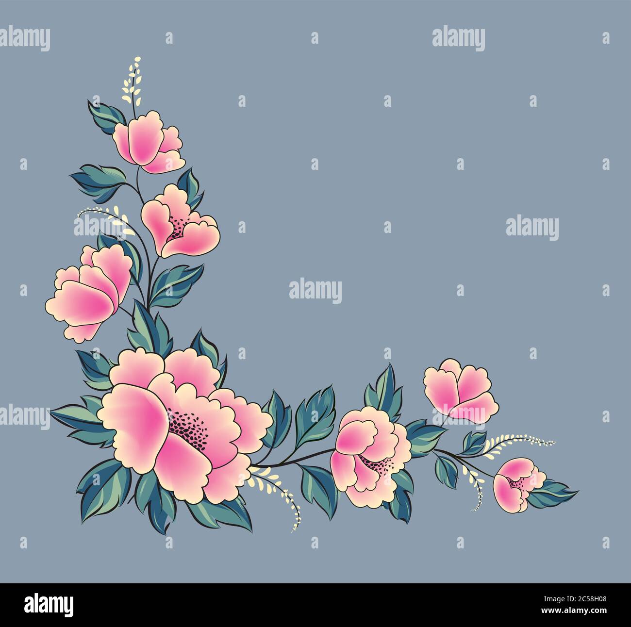 Rose Flower Corner Design