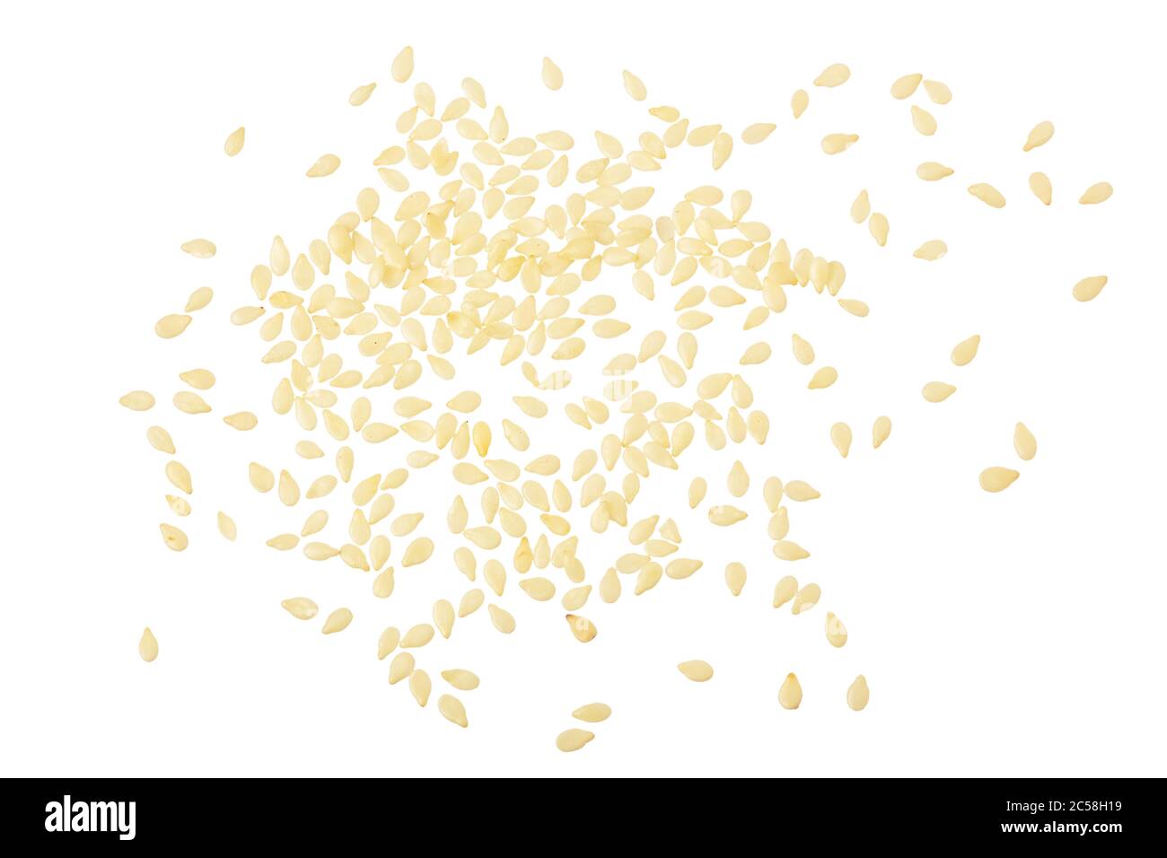 Sesame seeds isolated on white background top view. Flat lay Stock ...