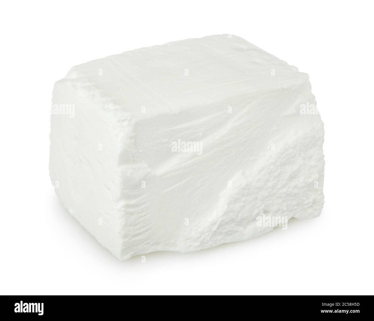 Feta cheese isolated on white background. With clipping path and full ...