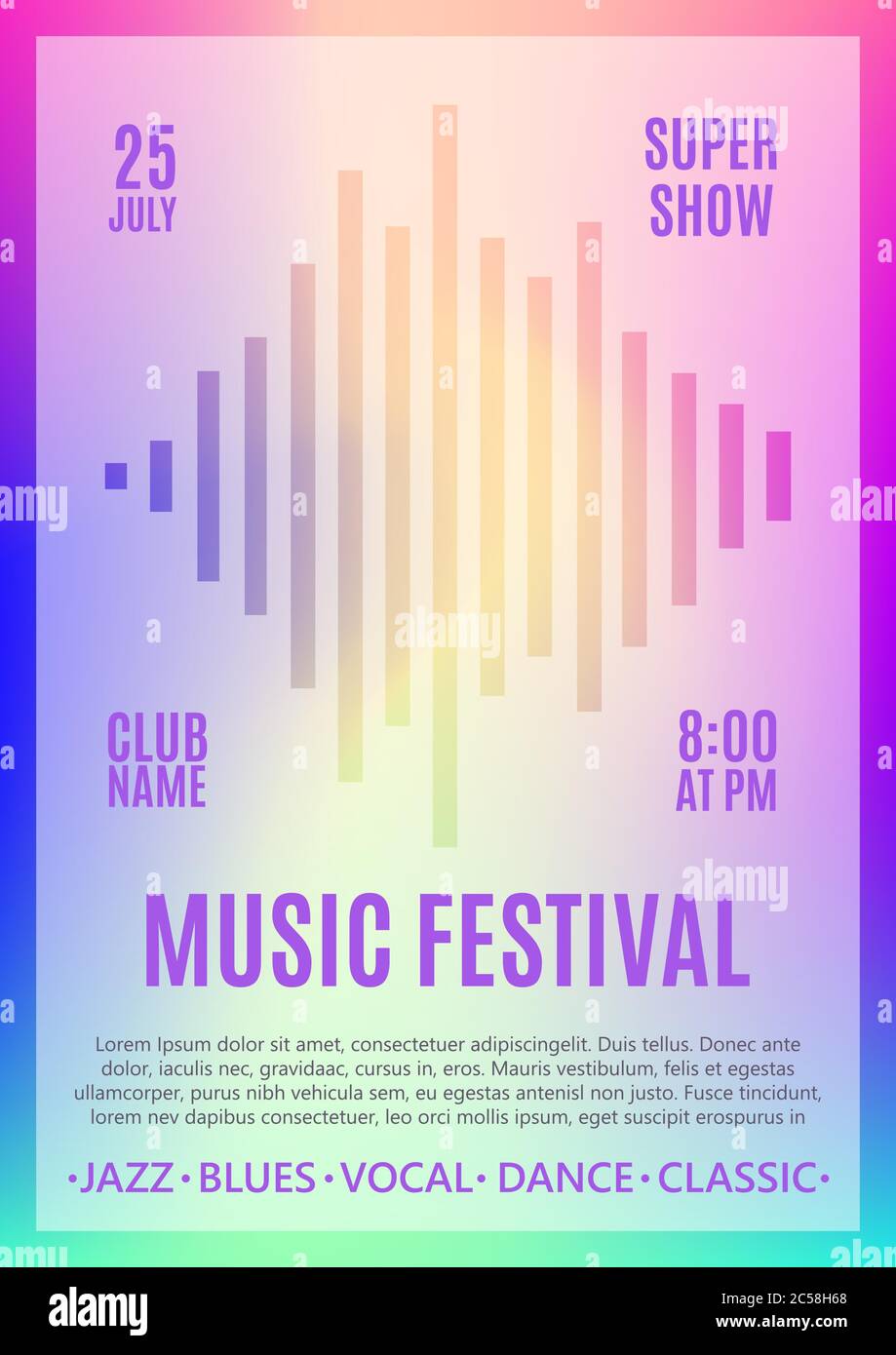 Festival poster. Music flyer. Carnival design. Template for poster ...