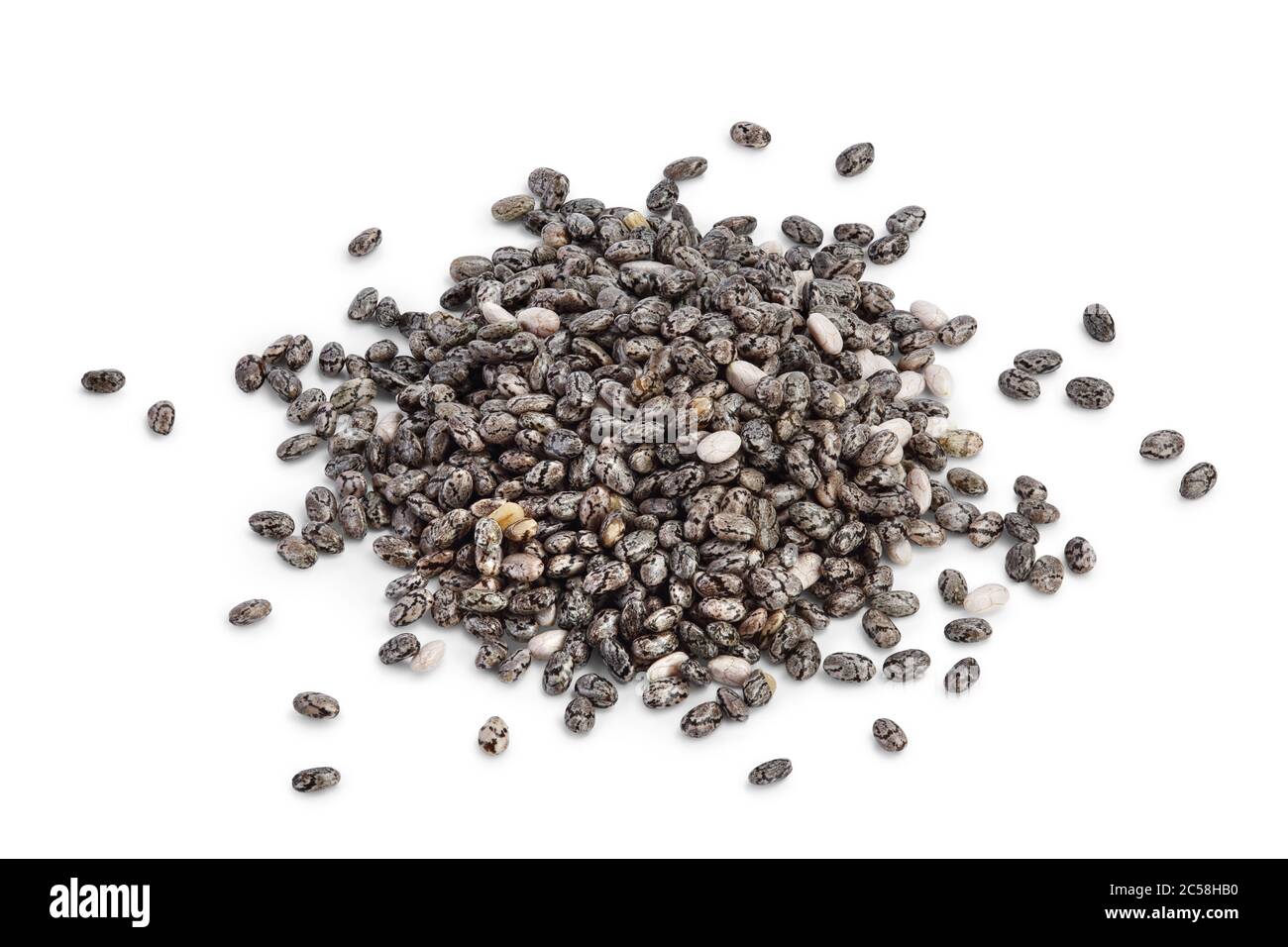 Chia seeds isolated on white background with clipping path and full ...