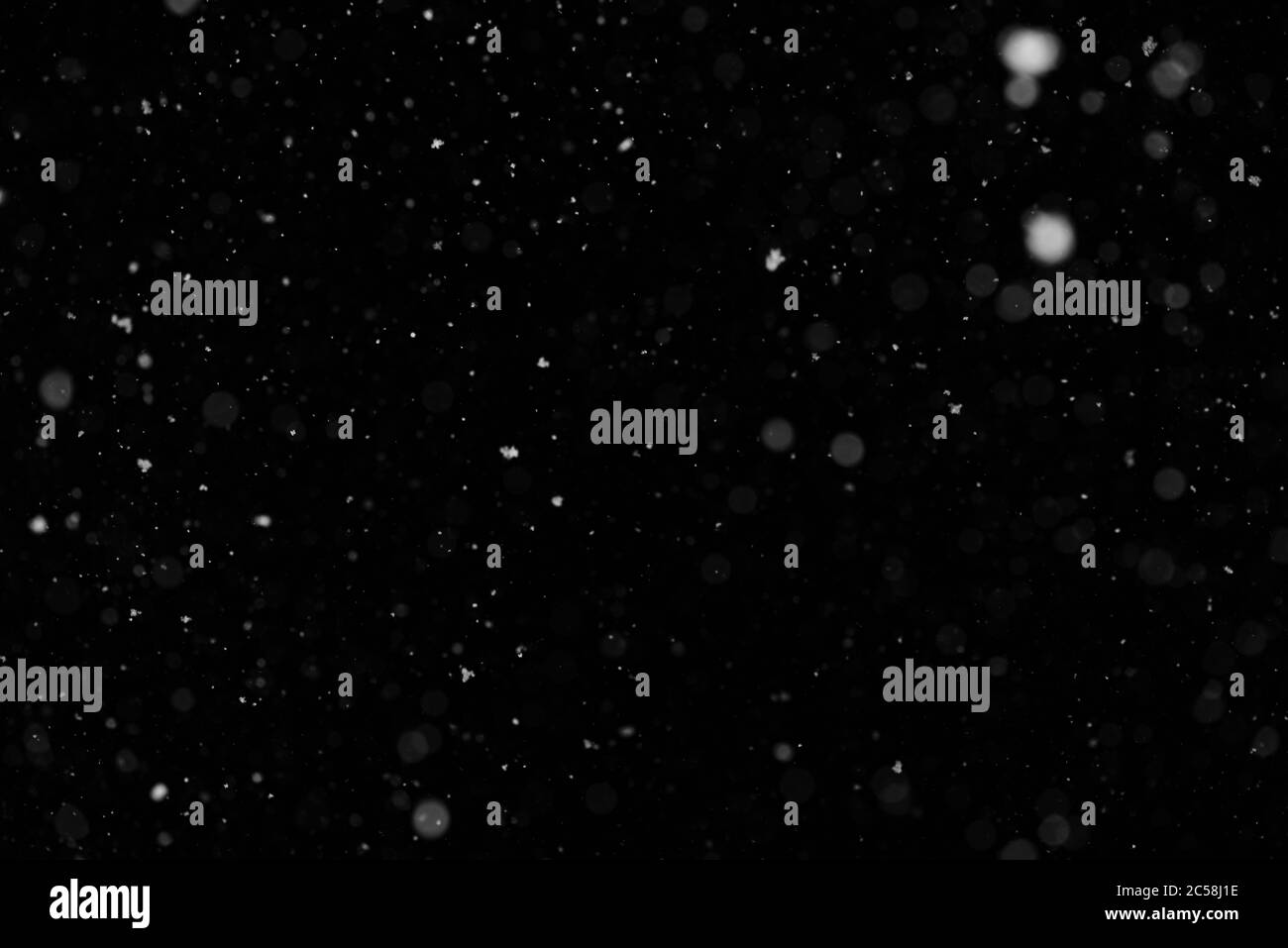 Snowfall on black background for your design Stock Photo - Alamy