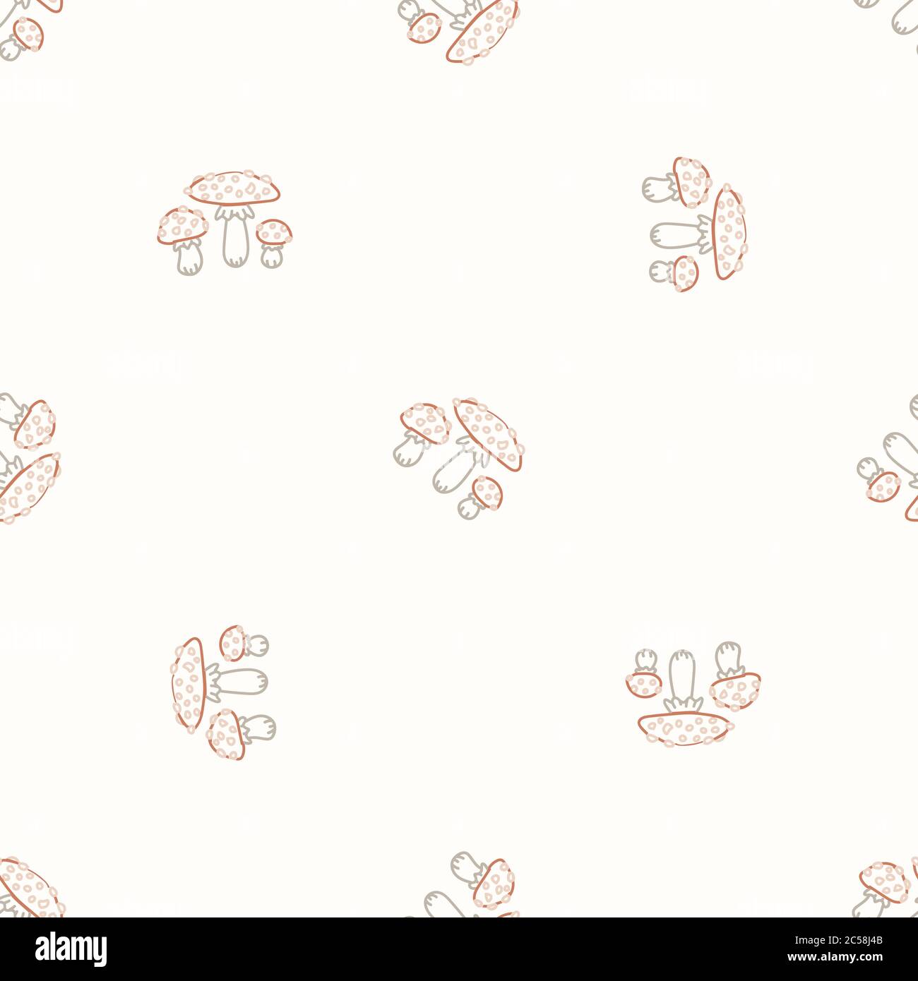 Seamless background toadstool mushroom gender neutral baby pattern ...