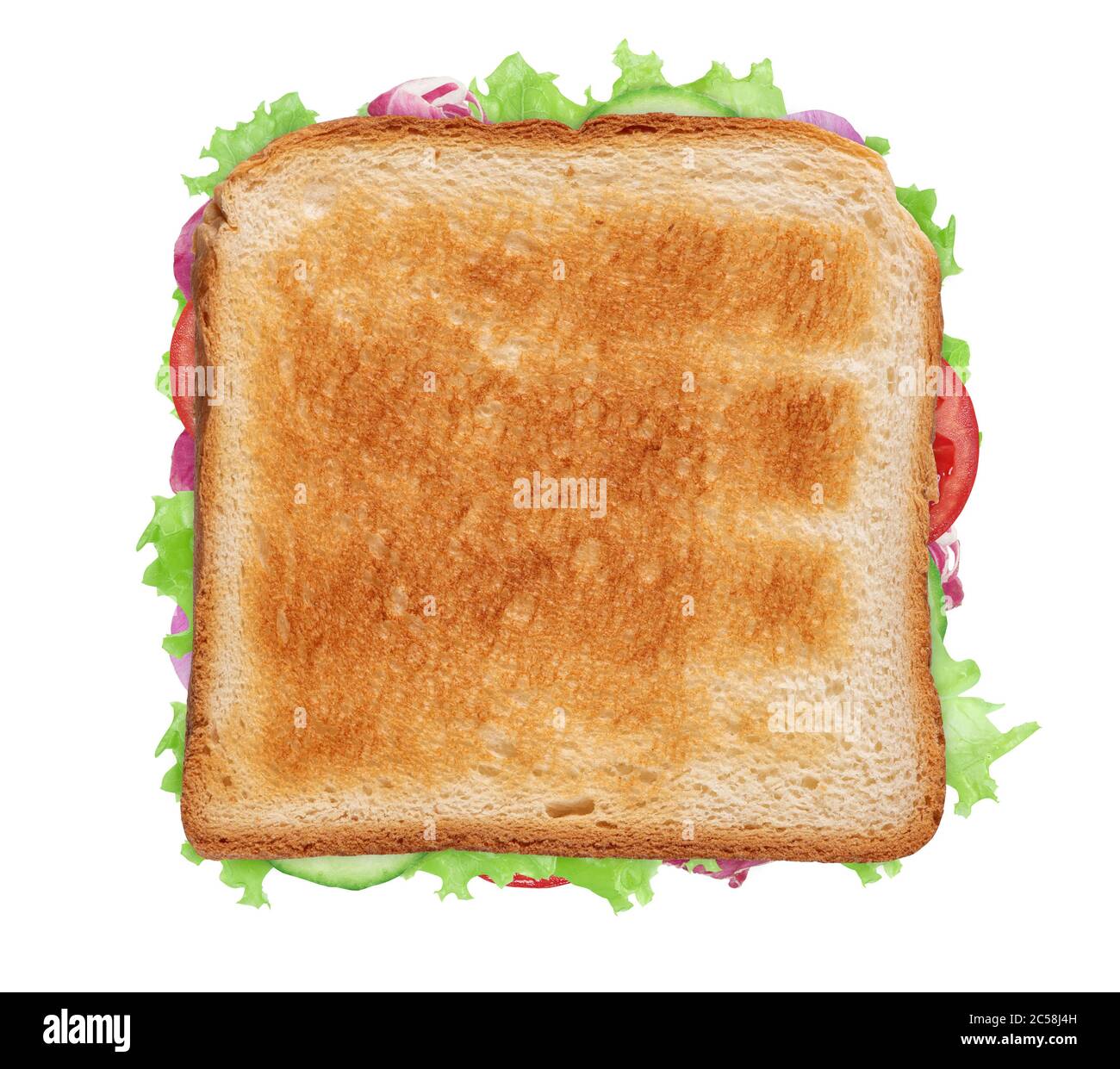 Vegetable sandwich top view isolated on white background Stock Photo ...