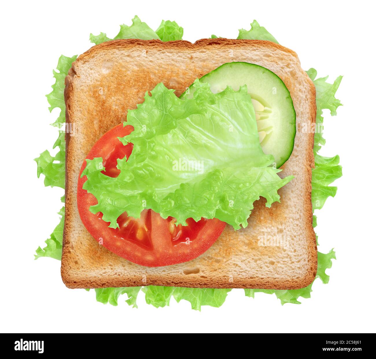 Vegetable sandwich top view isolated on white background Stock Photo ...