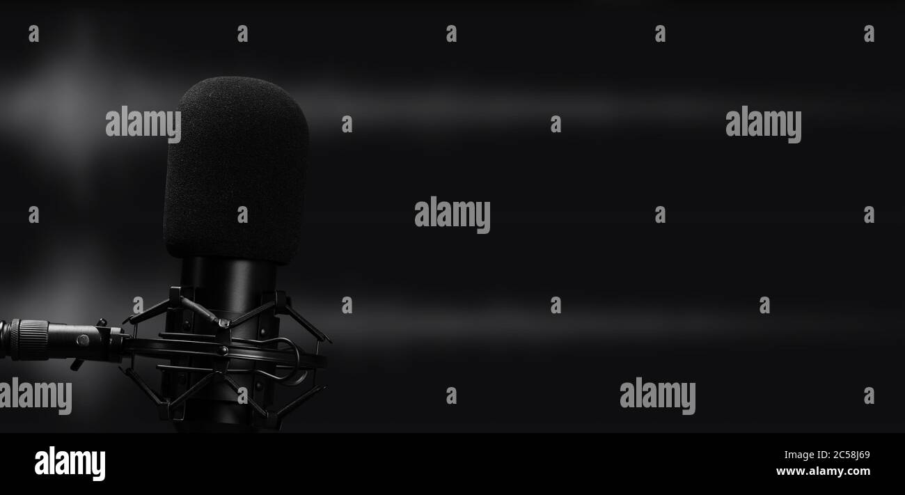 professional microphone for studio recording audio Stock Photo - Alamy