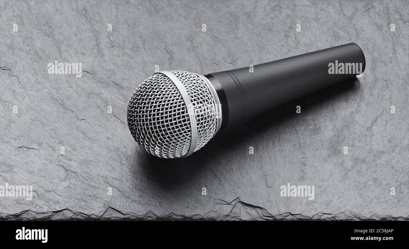 Classic audio microphone close up Stock Photo - Alamy