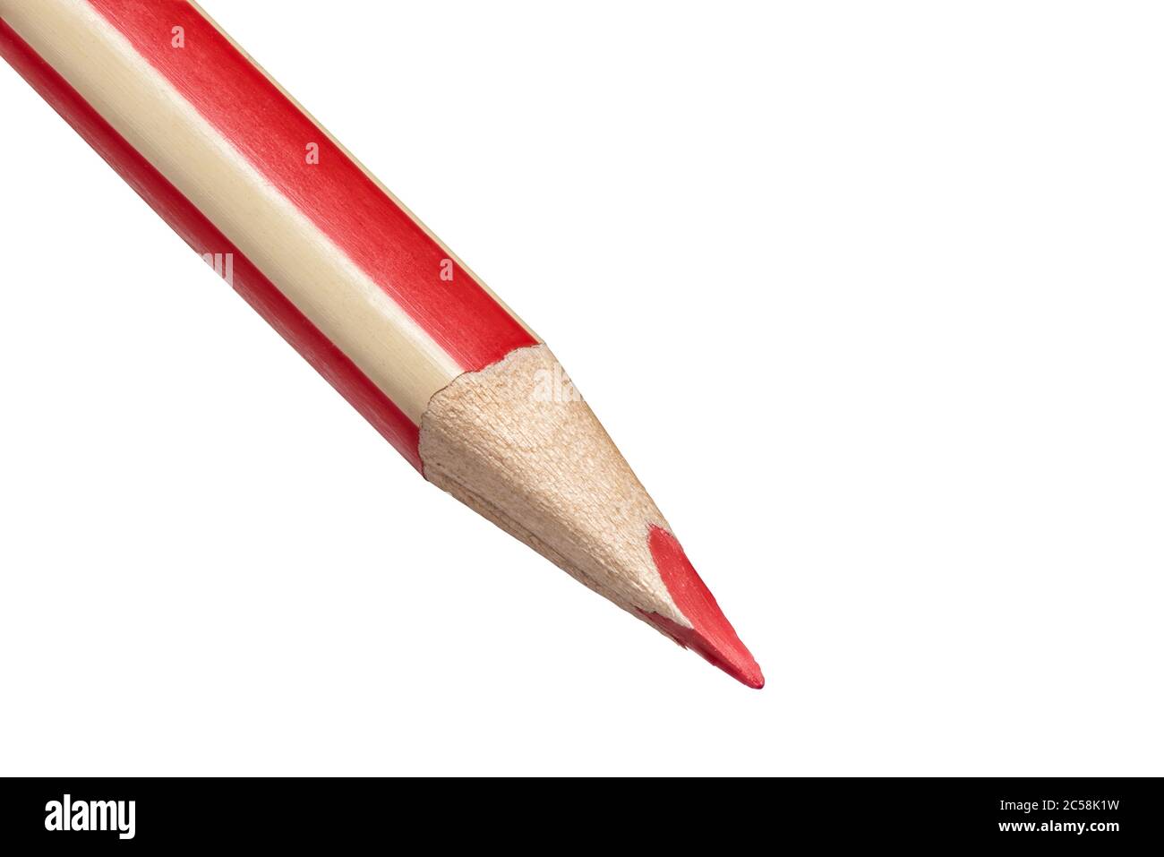 macro photo of a red pencil isolated on white with clipping path Stock ...