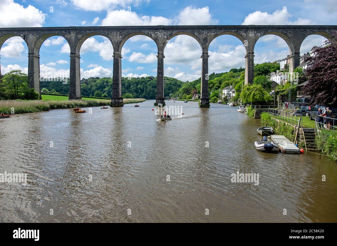 Calstock Viaduct, River Tamar Stock Photo - Alamy