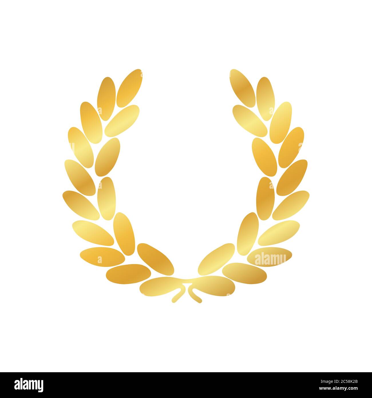 Gold laurel wreath icon. Luxury emblem for winner. Symbol of victory, triumph and success ...