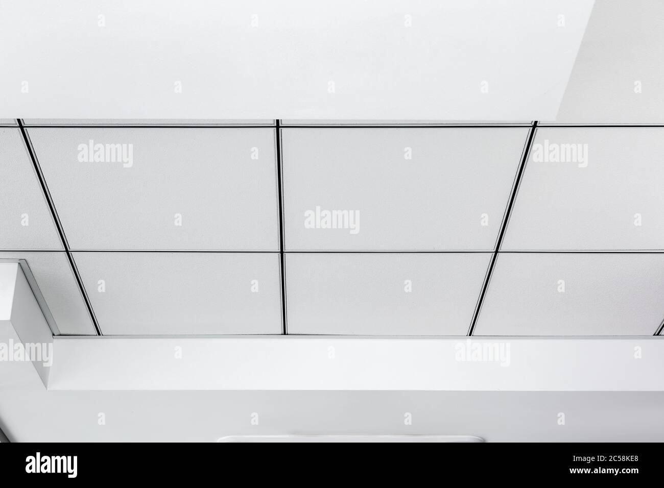 multi-level ceiling with three-dimensional protrusions and a suspended ...