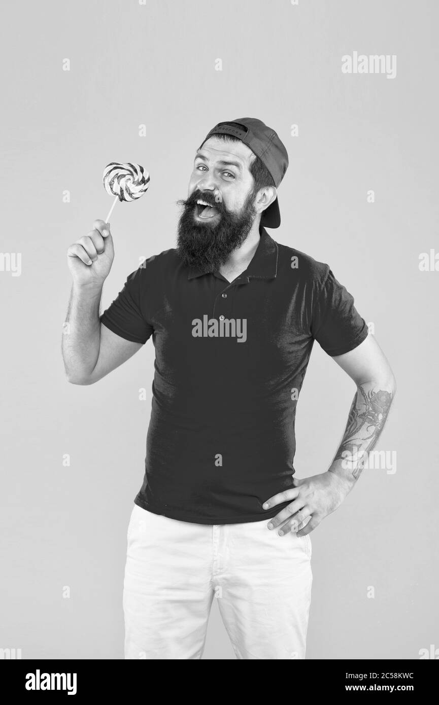 Bearded happy man eating Black and White Stock Photos & Images - Alamy