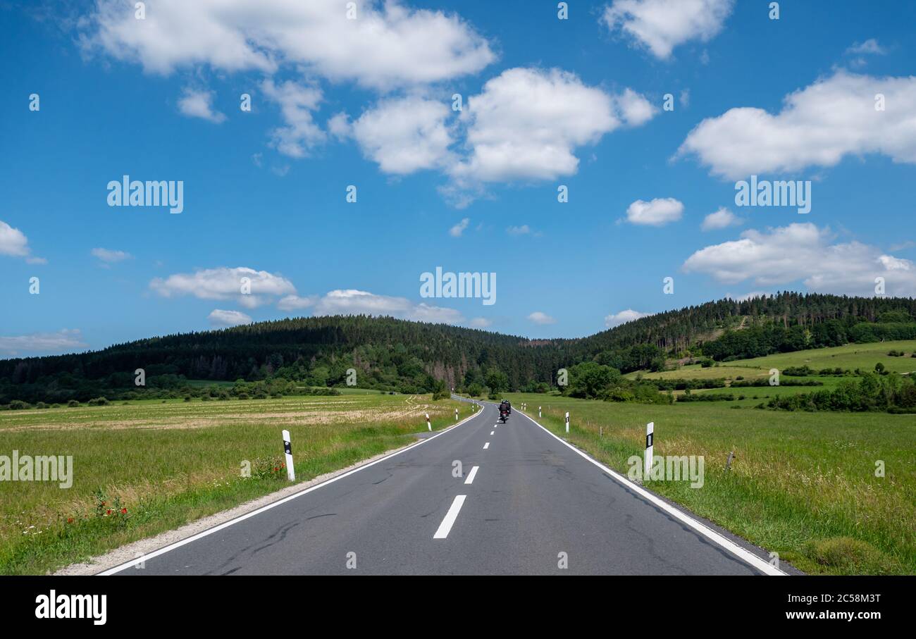 Country road in the Thuringian Forest Germany Stock Photo - Alamy