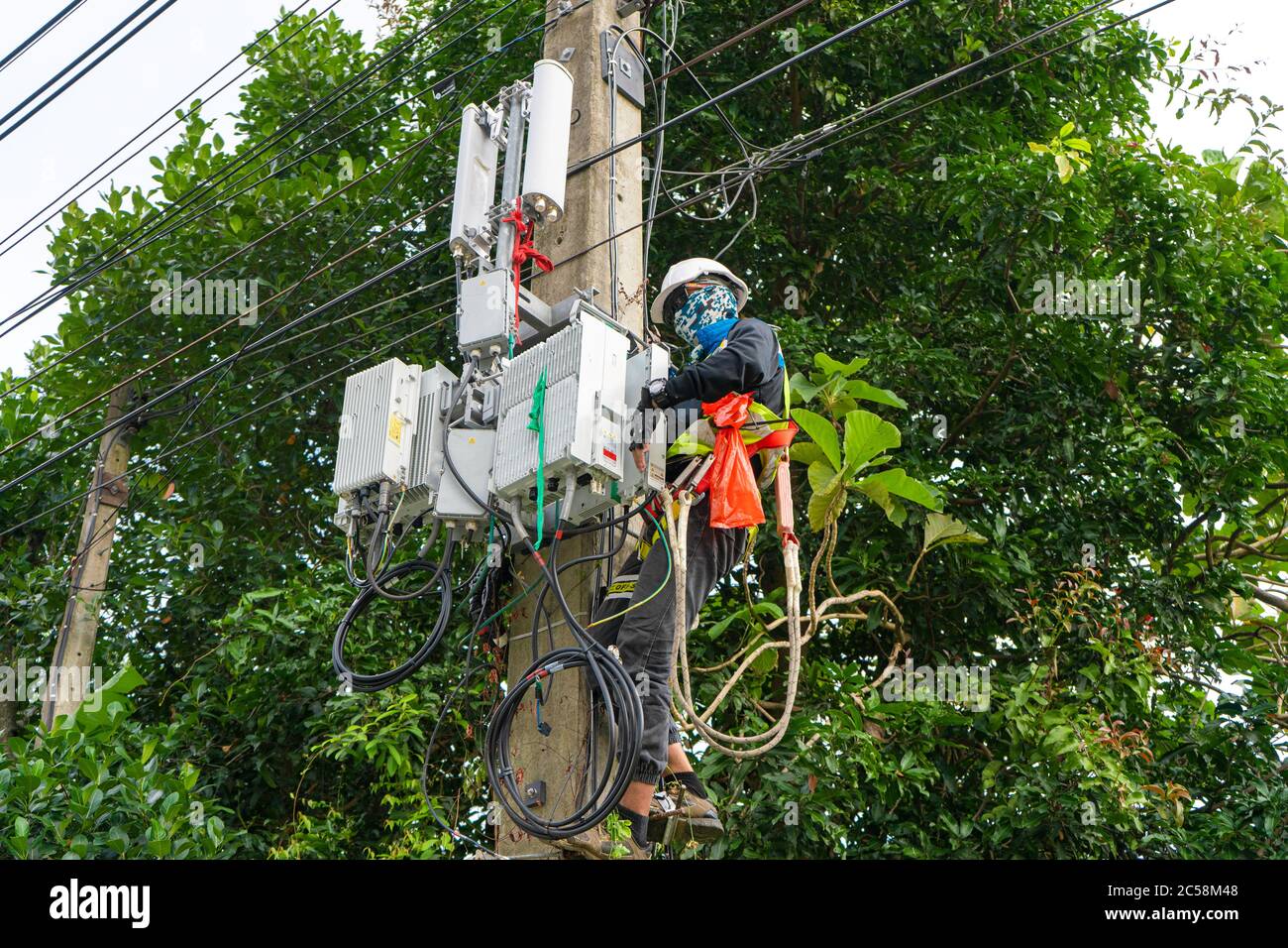 Professional electrical engineer performs installation hi-res stock ...