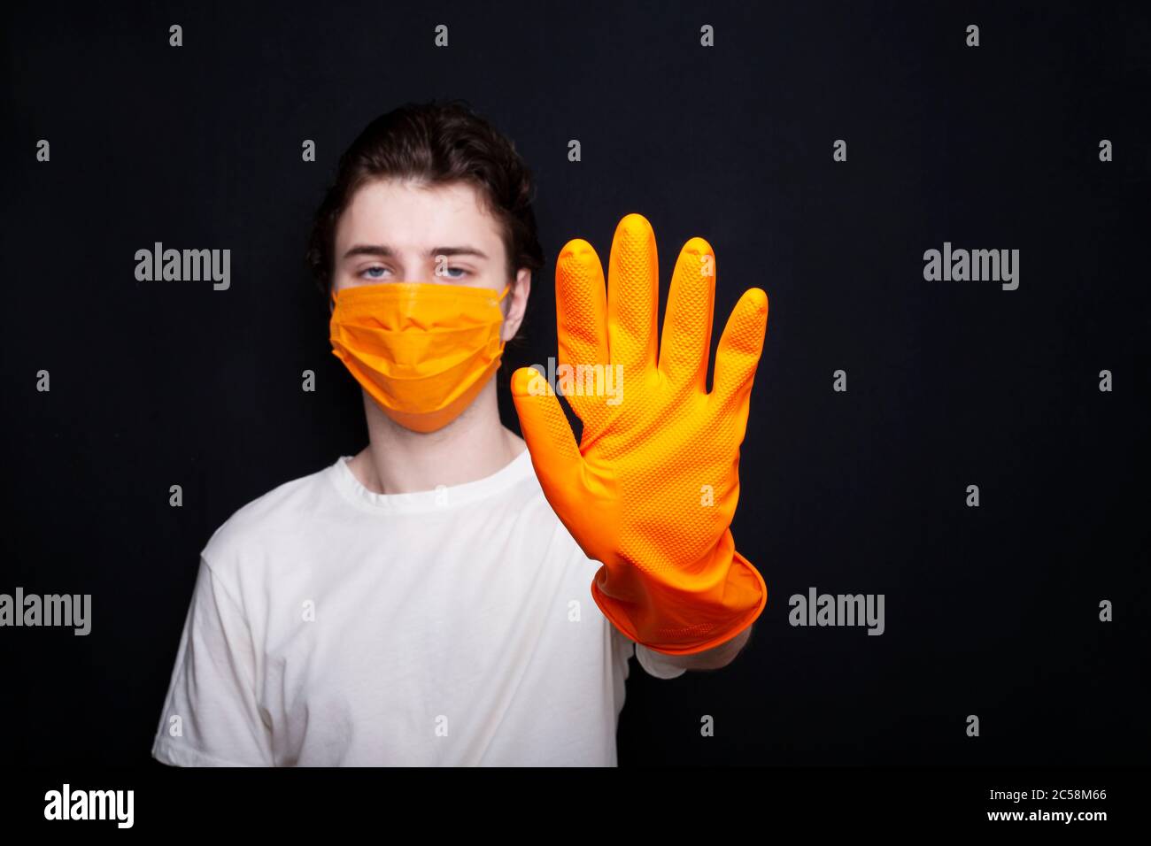 Stop sign hand pose hi-res stock photography and images - Alamy