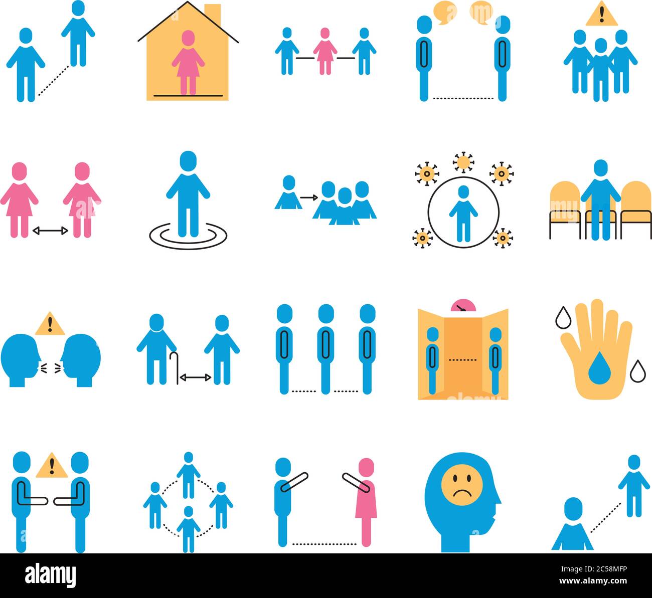 bundle of distance social set icons vector illustration design Stock ...