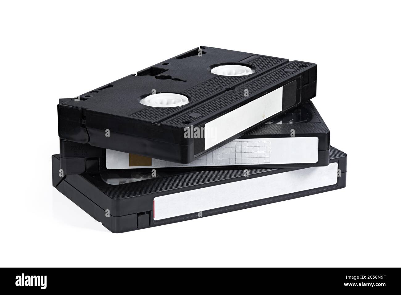 Old video tape cassette isolated on white background with clipping path ...